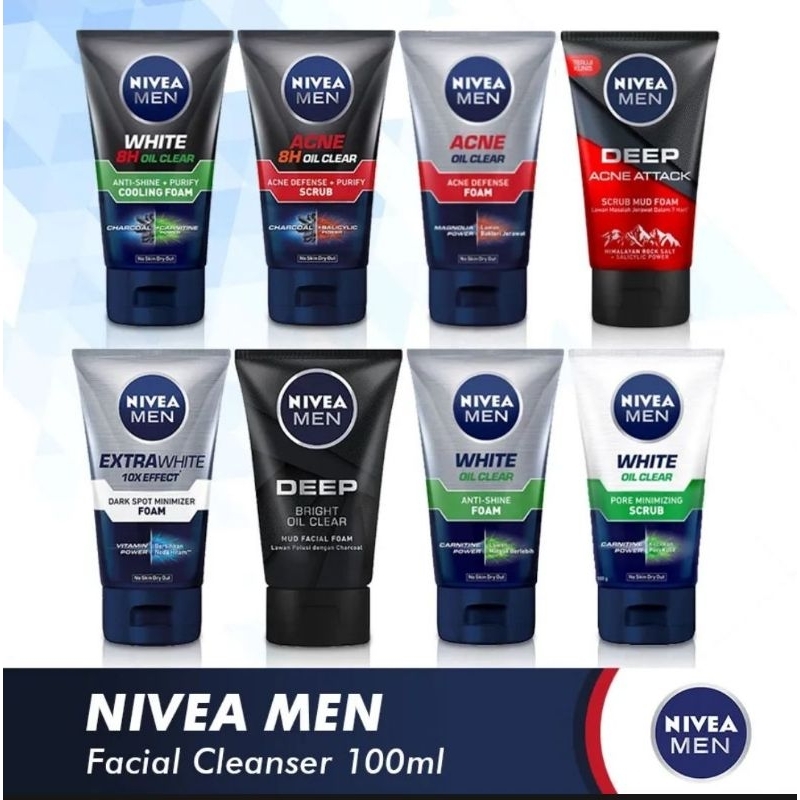 Jual NIVEA MEN FACIAL FOAM 100Ml-ACNE-BRIGHT-EXTRA WHITE-DEEP ACNE SABUN CUCI MUKA PRIA NIVEA ...