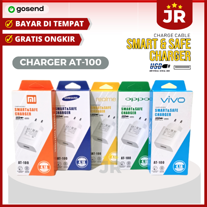 Jual Charger / Carger / Cas / Casan Branded Micro USB AT100 | Shopee ...