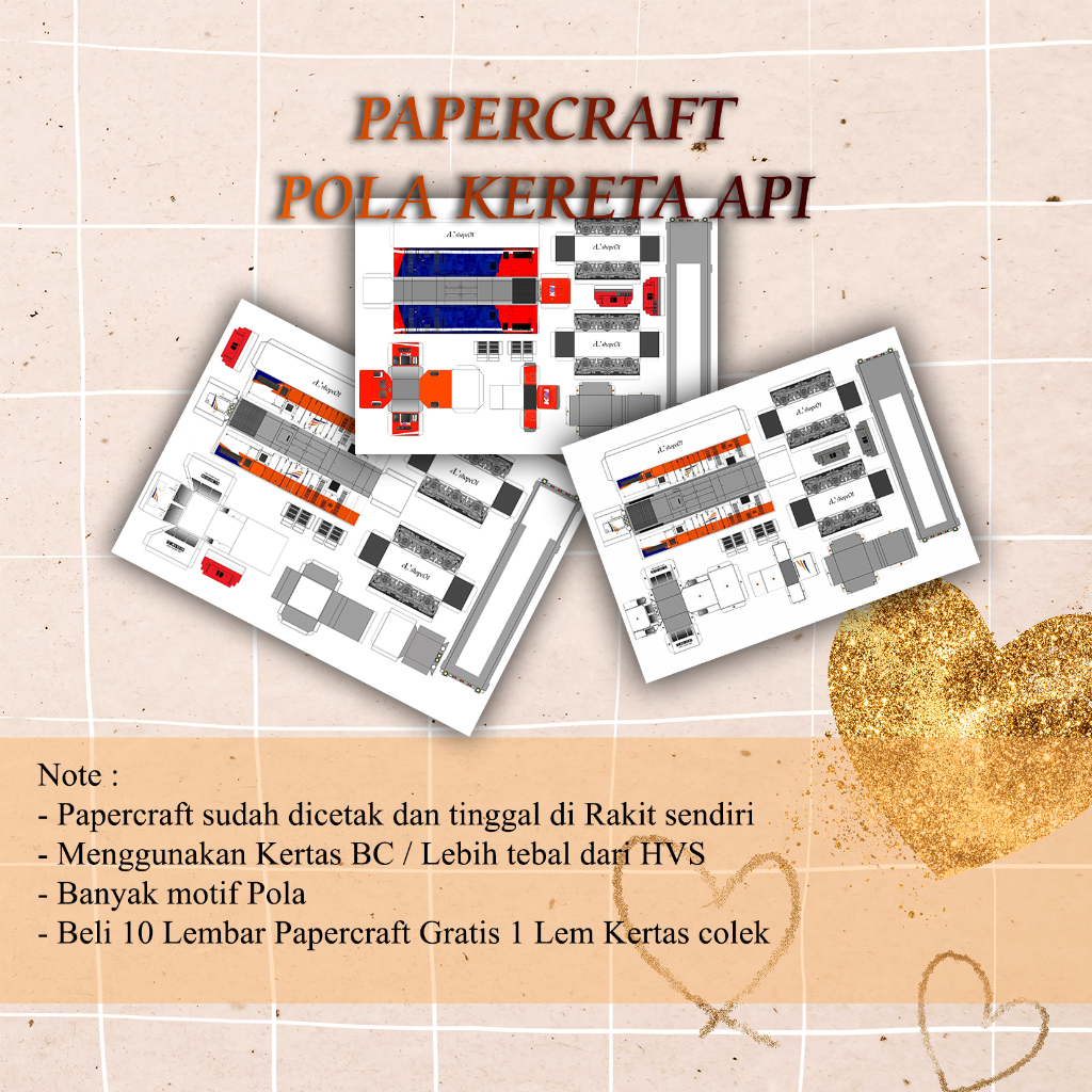 Jual Papercraft Pola Kereta Api Indonesia / Mainan Edukatif Anak ...