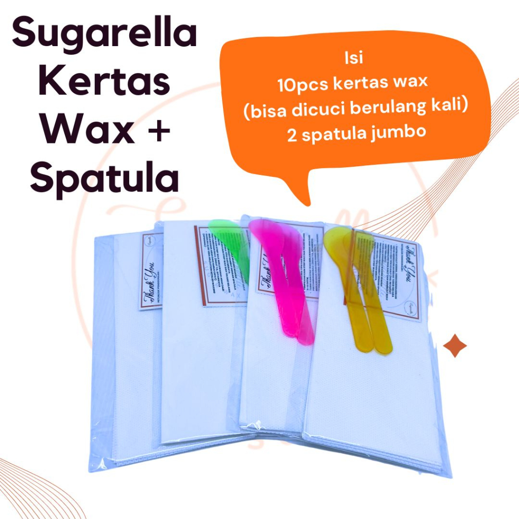 Jual SUGARELLA waxing strip / kertas waxing 10pcs dan spatula jumbo ...