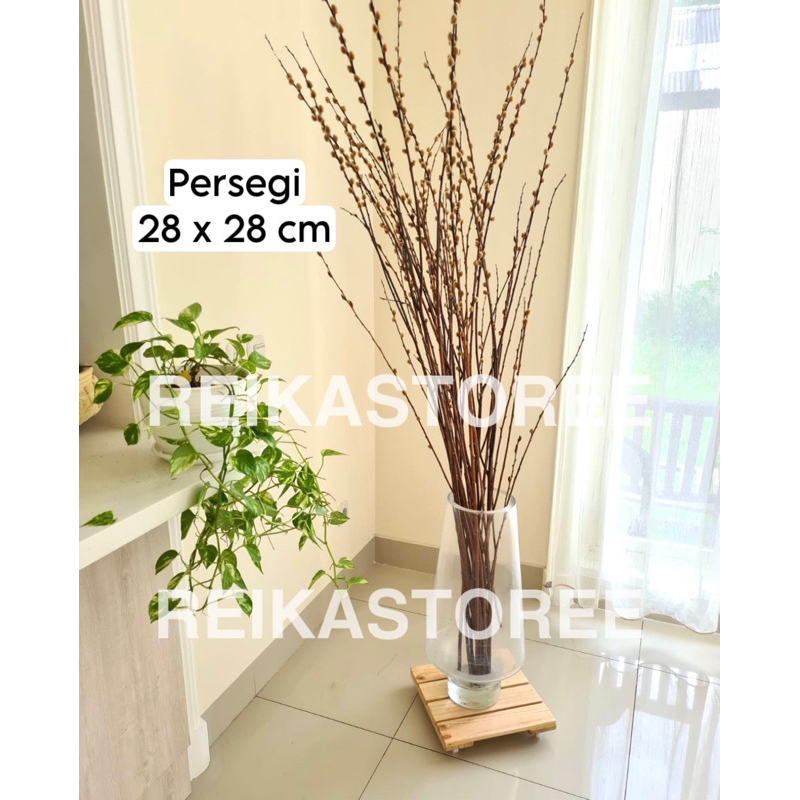 Jual Tatakan alas pot kayu roda putih EXPORT QUALITY tipe Pagar ...