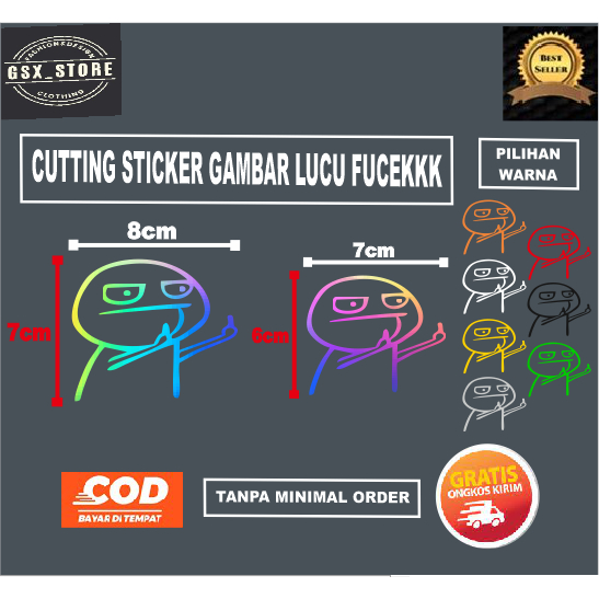 Jual CUTTING STICKER VIRAL GAMBAR LUCU FUCEKKK | Shopee Indonesia
