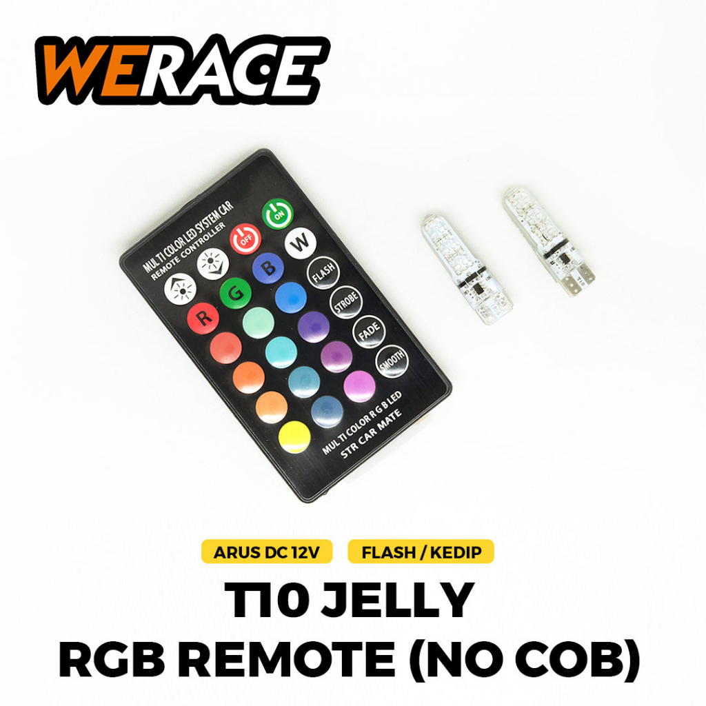 Jual WERACE Lampu LED T10 RGB 16 Warna Sen Senja Remot / Remote Harga ...
