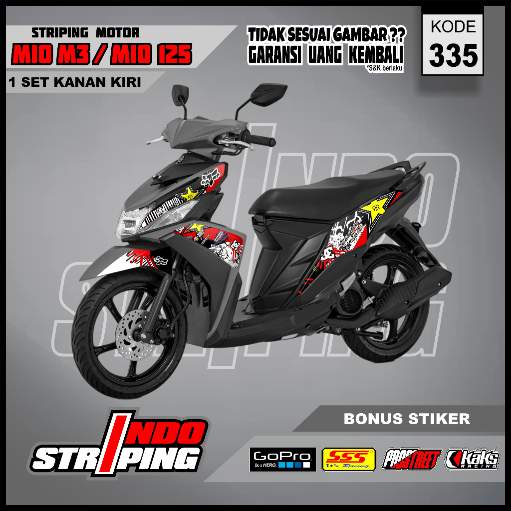 Jual Stiker Mio M3 Striping Sticker Variasi MIO M3 MIO 125 Z Desain ...