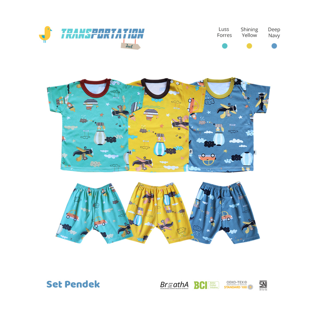 Jual Joel Baju Anak Setelan Pendek - Joel Transportation Short Sleeve Set | Shopee Indonesia