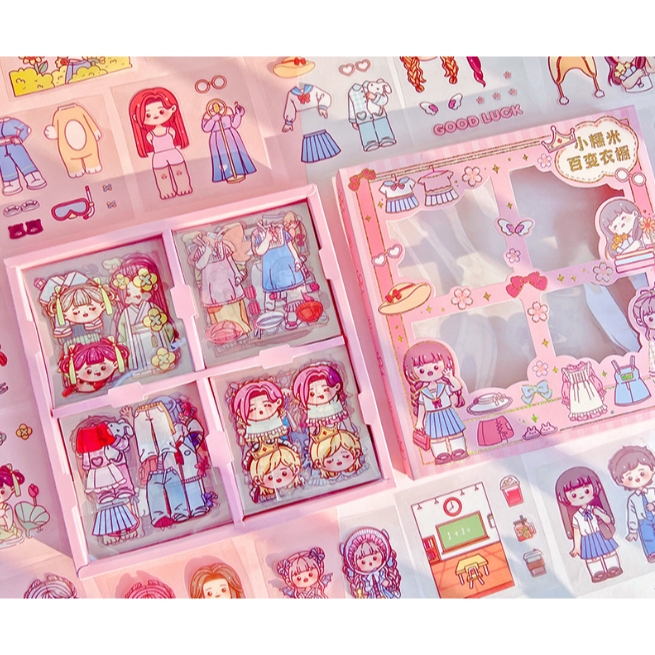 Jual Stickers BOX 100 lembar PVC deco / Sticker set aesthetic plastik ...