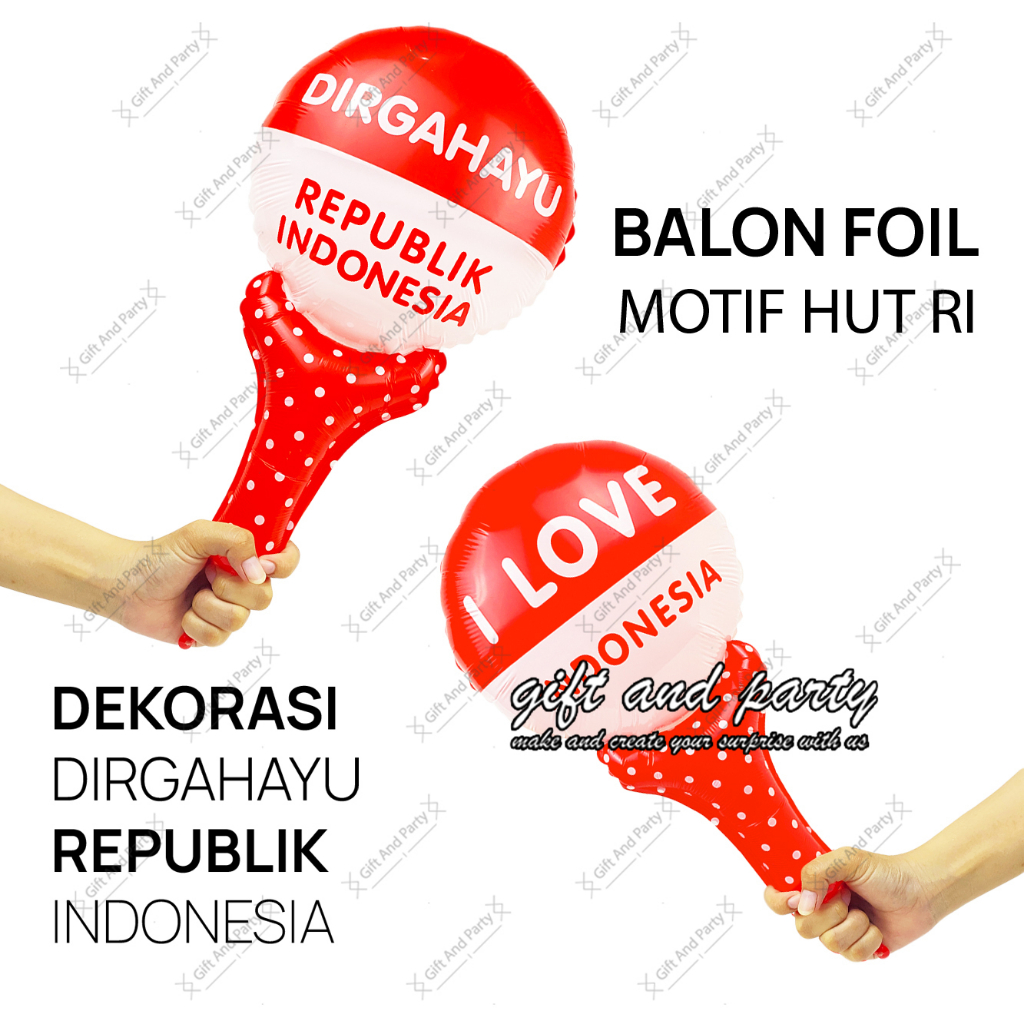 Jual Balon Foil Dirgahayu / Balon Pentung HUT RI / Balon Merah Putih ...