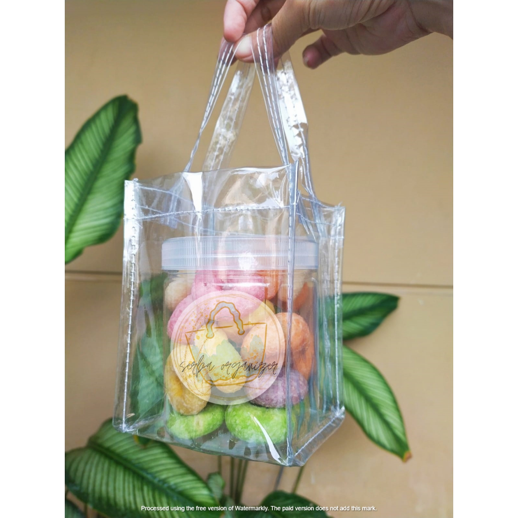 Jual 10x10x20 Tas transparant Goodie bag toples cookies souvernir ...