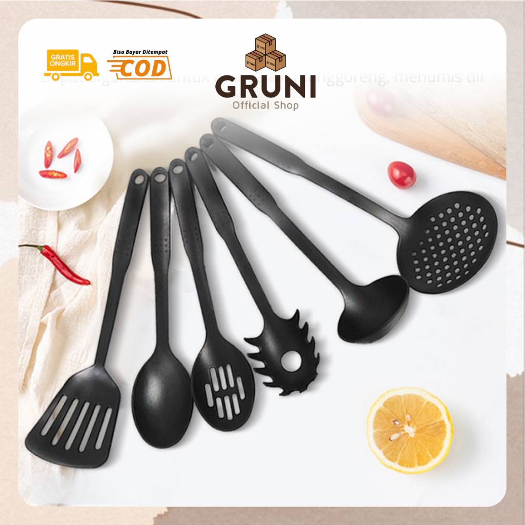 Jual GRUNI KW0231 Set Spatula Nylon Isi 6 | Shopee Indonesia