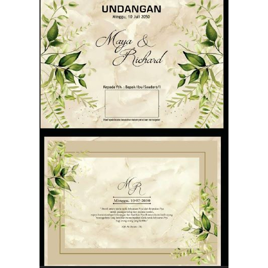 Jual Erba 2323 Blangko Undangan Kosongan Amplop Single hardcover ...