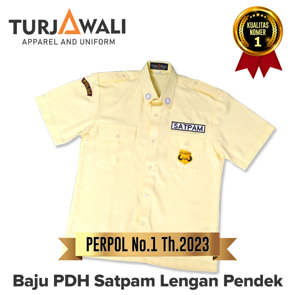 Jual Seragam PDH Satpam Krem Lengan Pendek Terbaru Premium / Seragam ...