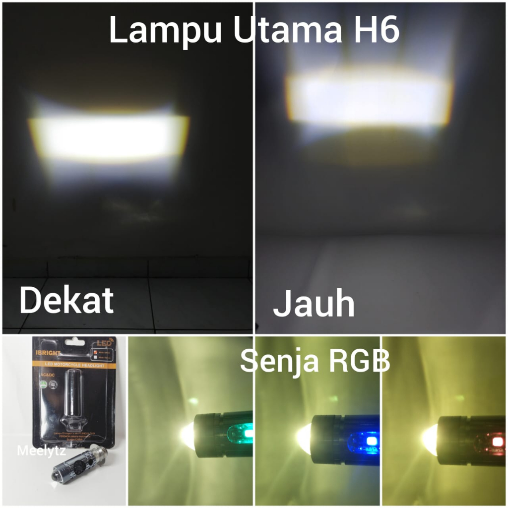 Jual Lampu Depan LED Laser H6 AC DC Kipas plus senja RGB | Shopee Indonesia