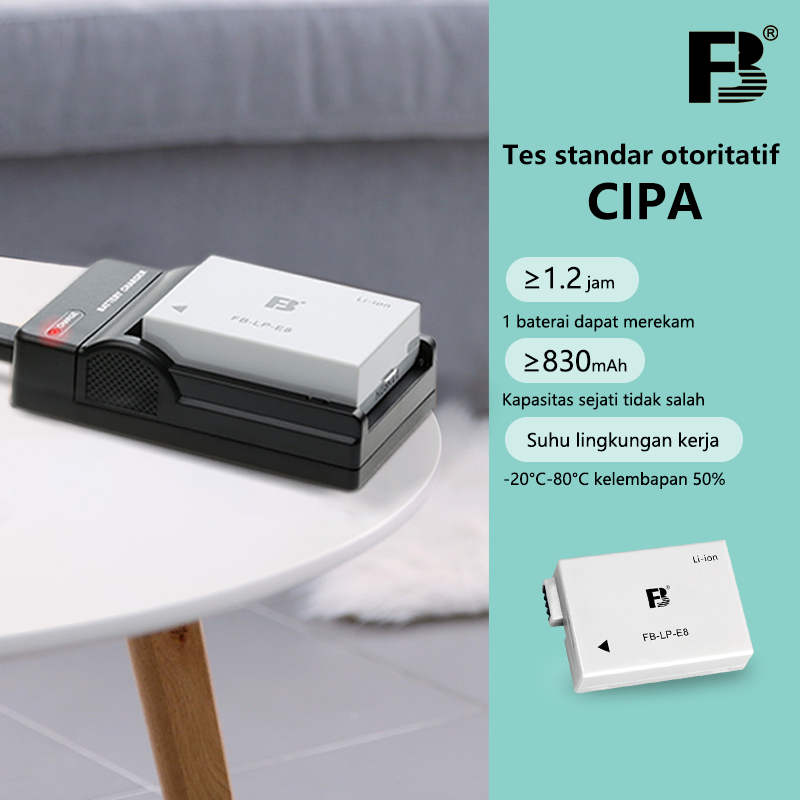 Jual FB LP E8 kamera digital baterai Lithium 830mAh charger untuk kamera canon SLR eos 550D ...