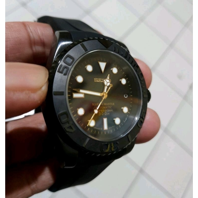 Jual seiko mod seikolexblack nh35 movement case black pvd rubber strap | Shopee Indonesia