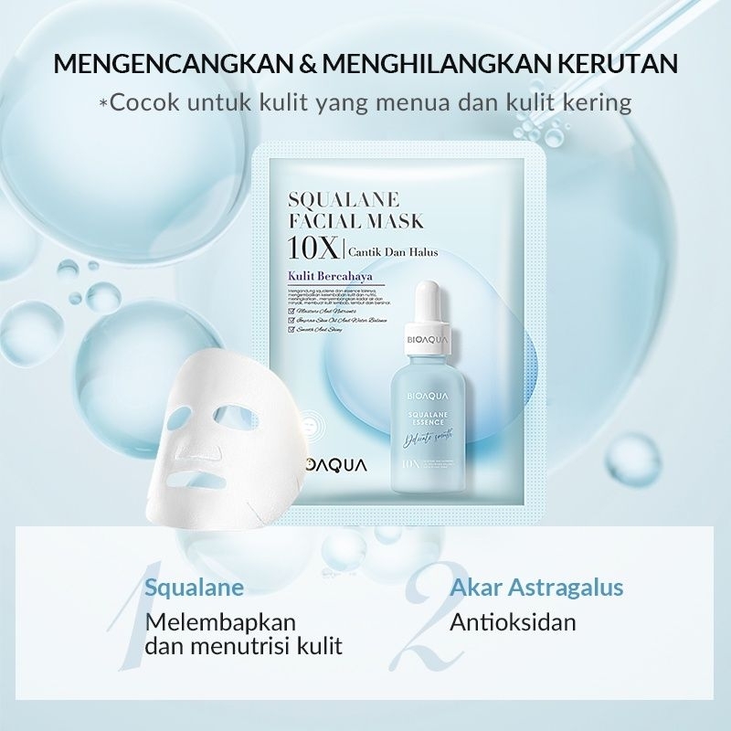 Jual Sheet Mask Bioaqua 28 Ml Masker Wajah 4 Varian Collagen Squalane
