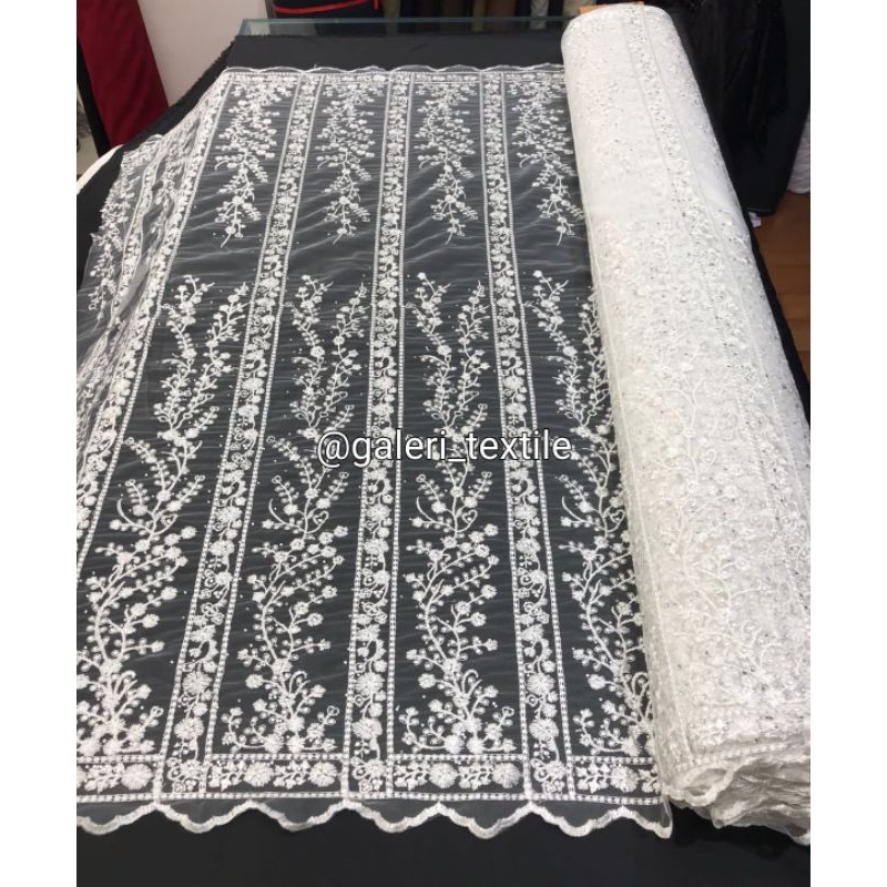 Jual Kain Tile bordir Jepang full Payet stone [ Harga Persetengah Meter ...