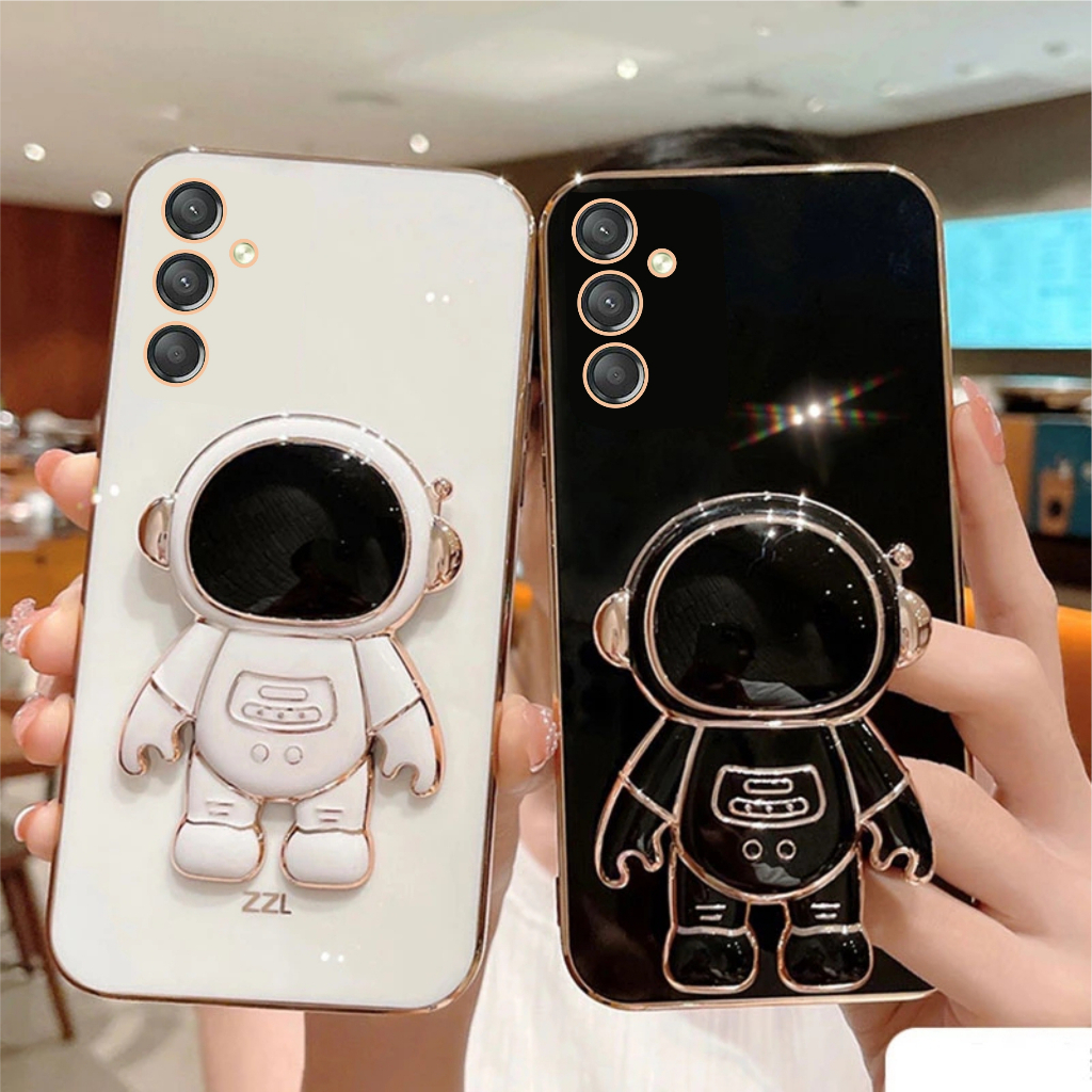 Jual Case Samsung A24 4G Casing Silikon Dudukan Lipat Astronot Plating Mewah | Shopee Indonesia