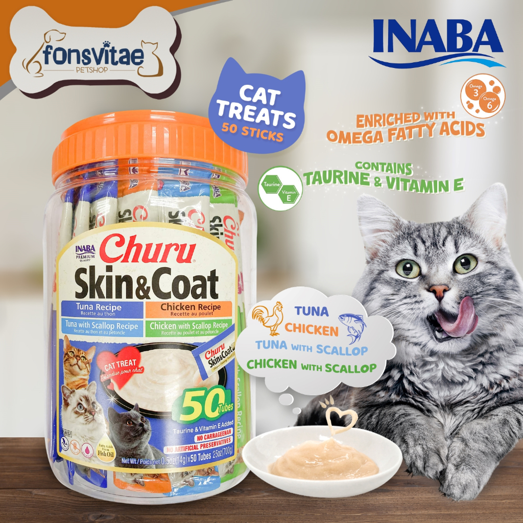 Jual Ciao Liquid Churu Skin & Coat isi 50Pcs - Snack Kucing | Shopee Indonesia