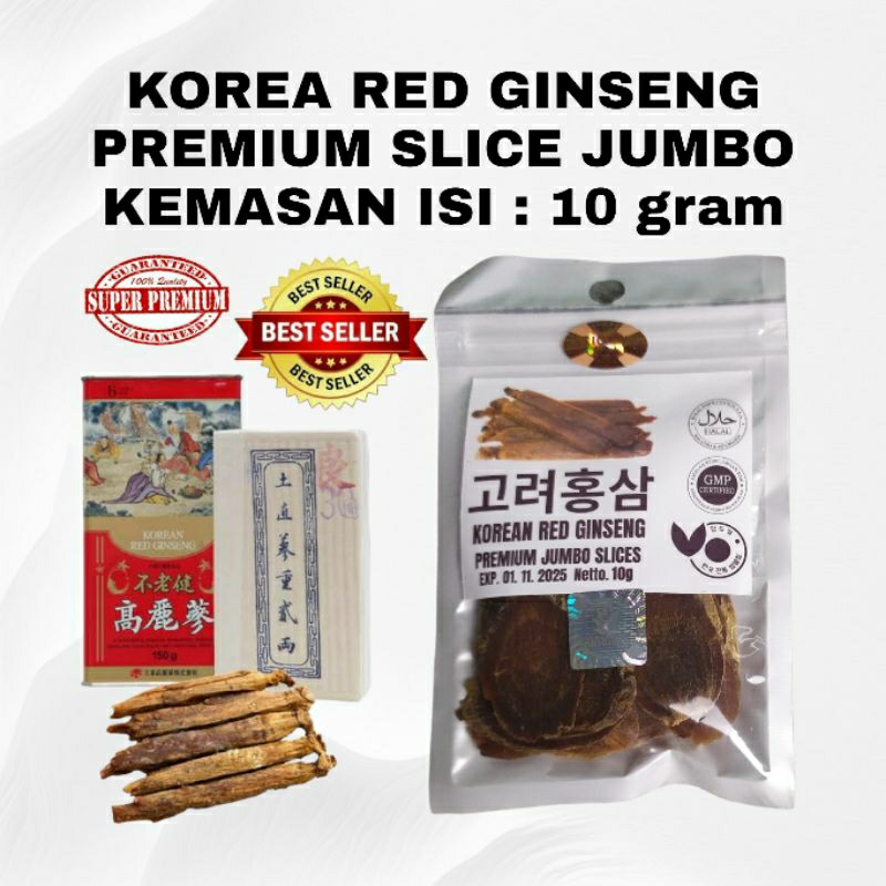 Jual KOREA RED GINSENG KOLESEM GINSENG MERAH PREMIUM SLICE 10 g ...