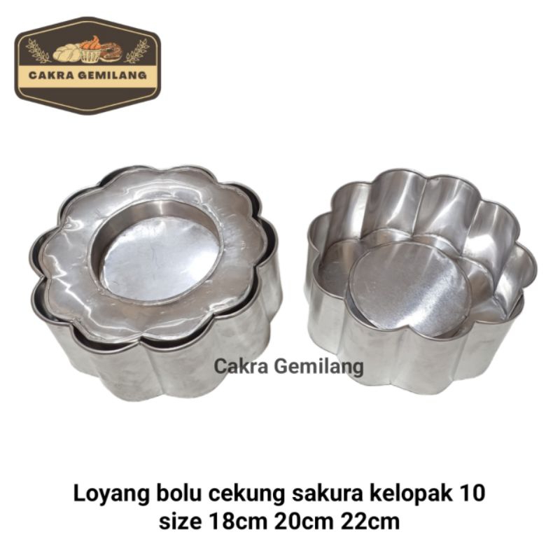Jual Loyang bolu lumer cekung sakura kelopak 10 bahan almunium ukuran ...