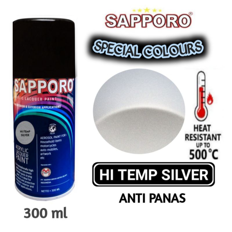 Jual HI TEMP SILVER SAPPORO STANDAR ANTI PANAS 300ml Cat Semprot Pilok ...