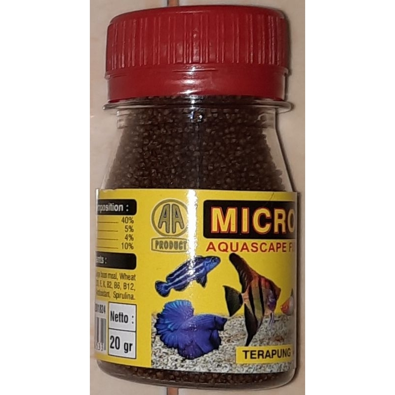 Jual pelet micro vit akari 0.5 mm 20 gram ( floating ) ( botol lada ...
