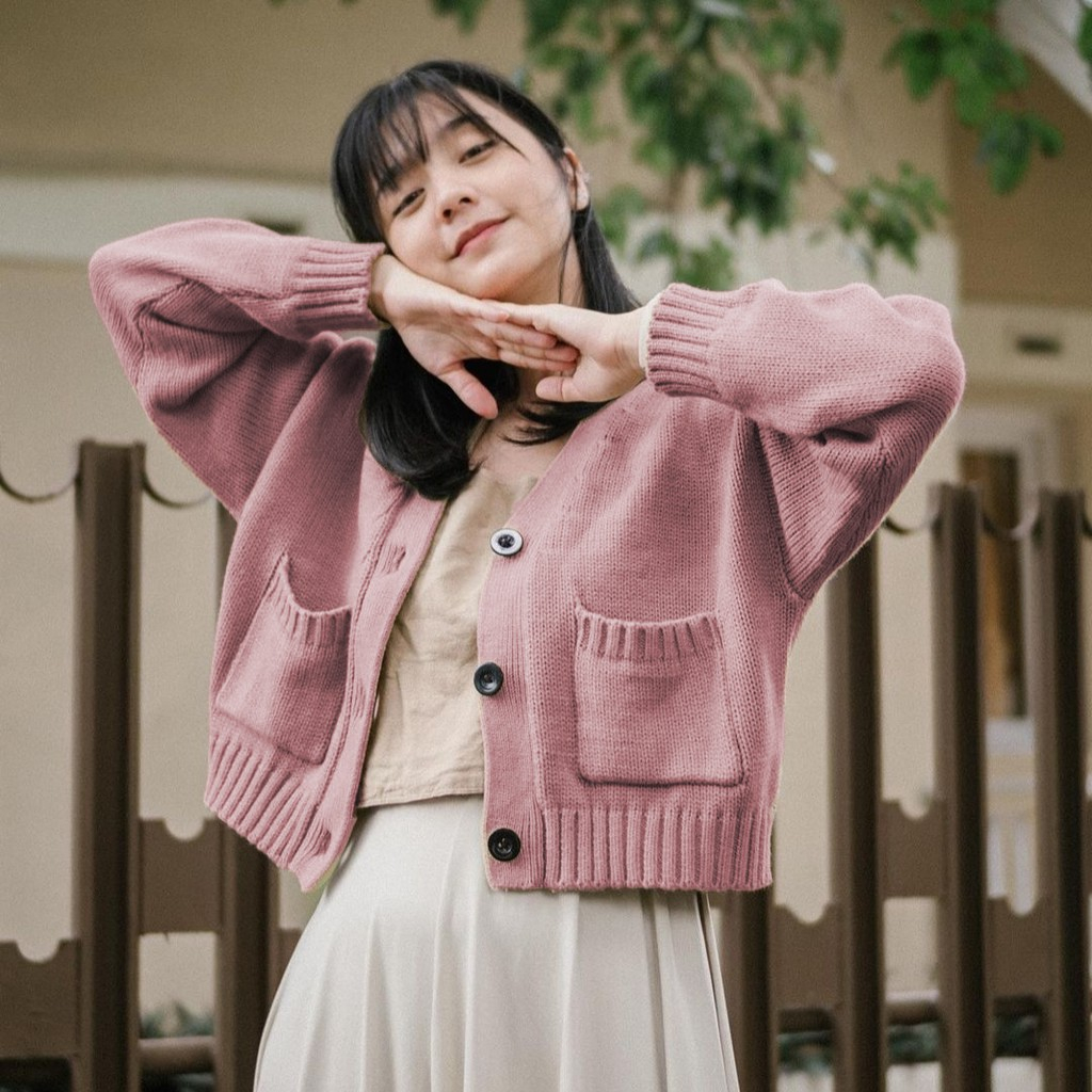 Jual CARDIGAN RAJUT ZARA KNIT/ATASAN RAJUT CROP WANITA | Shopee Indonesia