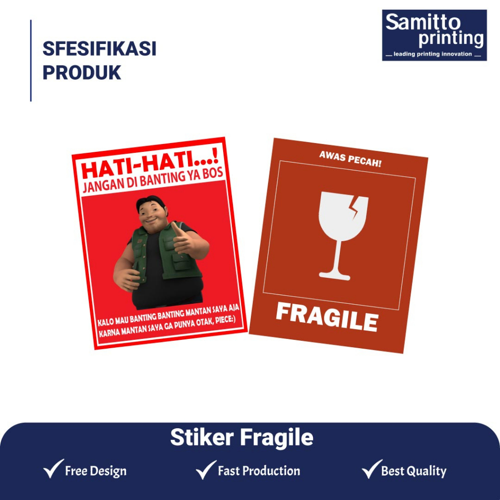 Jual STIKER FRAGILE MURAH//STIKER FRAGILE LUCU//STIKER FRAGILE KARTUN ...