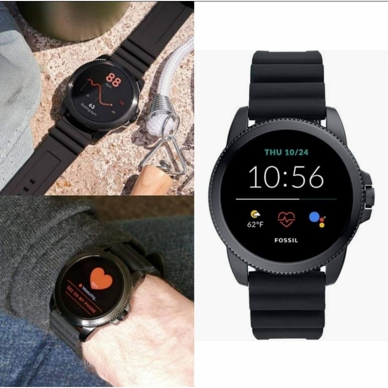 Jual Foss sil Smartwatch Gen 5E 5 E FTW4047 Black Rubber Silicon New ...