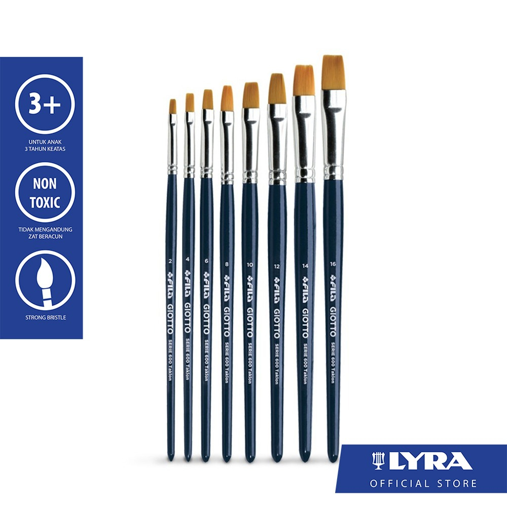 Jual Giotto Kuas Lukis Pipih / Flat Brushes Art Taklon 600 - Bulu ...