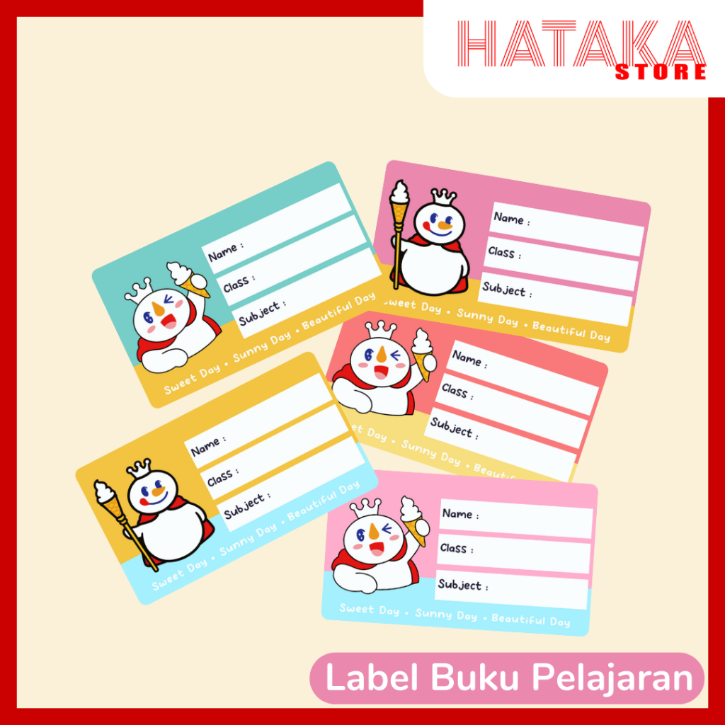 Jual Stiker Mapel Karakter Gambar Mixue Label Buku Pelajaran Sekolah ...