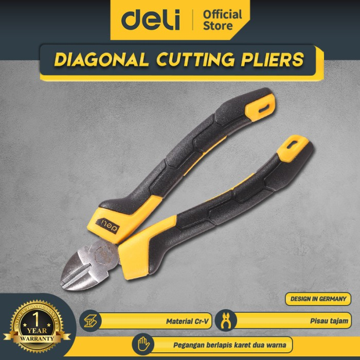 Jual Deli Tang Potong Diagonal/ Diagonal Plier 6" PVC Alat perkakas ...