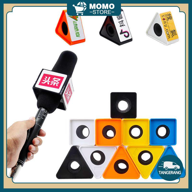 Jual Mic Holder Mikrofon Interview Triangle dan Cube Logo Flag Station ...