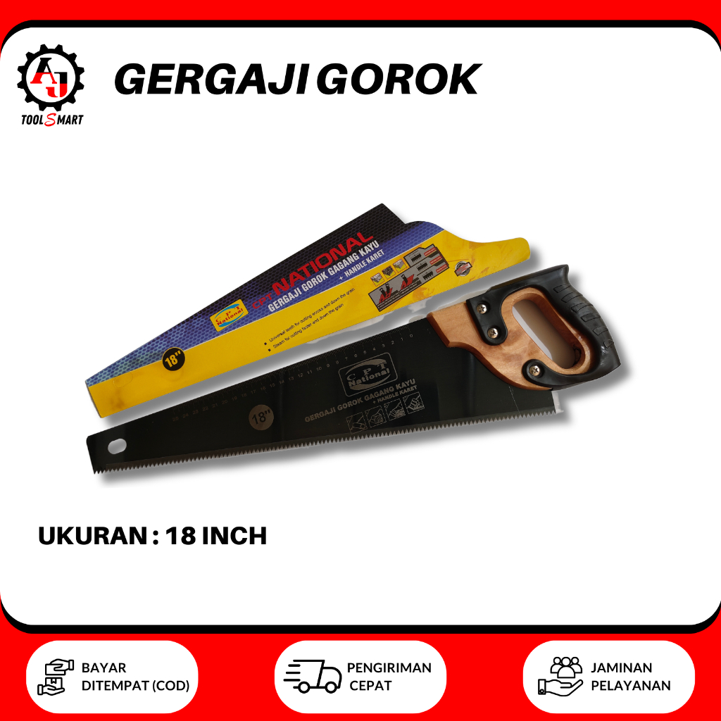 Jual Gergaji Gorok Gagang Kayu Handle Karet CPT National Gergaji Tangan ...