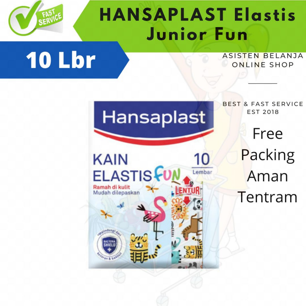 Jual Hansaplast Kain Elastis Junior Fun isi 10 Lembar Plaster Luka Anak ...