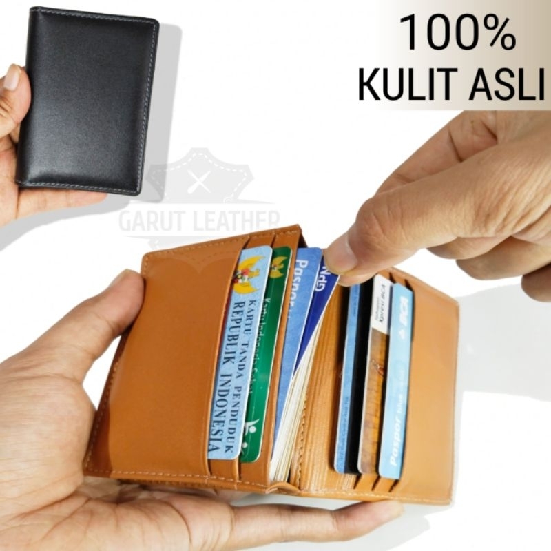 Jual Dompet Kartu Kulit Pria Wanita 100% ORIGINAL kulit Asli Garut ...