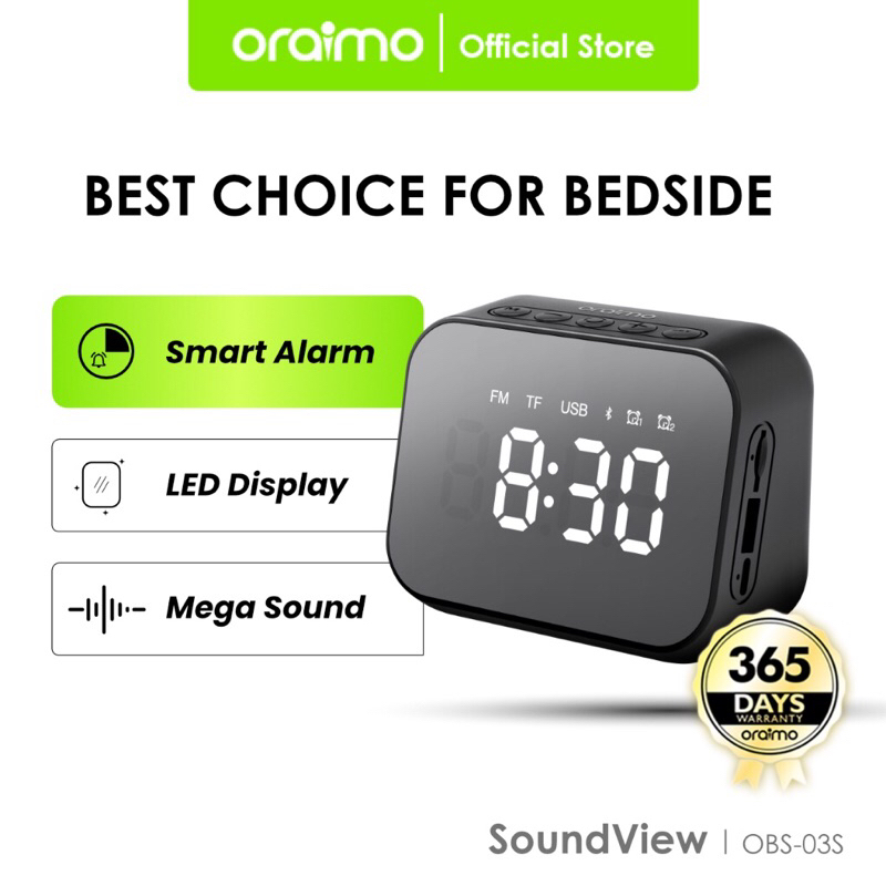 Jual Oraimo OBS-03S SoundView Wireless Bluetooth Speaker Smart Alarm ...