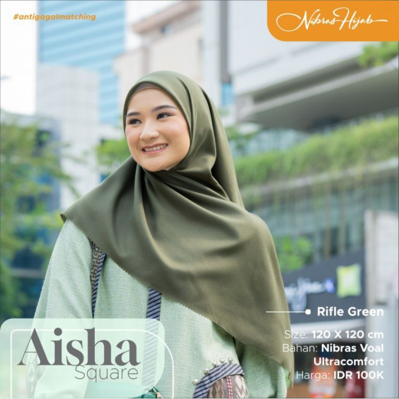 Jual Aisha Scarf Jilbab segiempat polos By Nibras Hijab Original | Shopee Indonesia