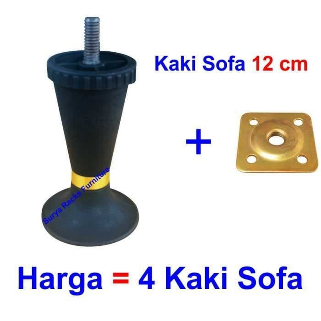 Jual 4Pcs Kaki Springbed Stabil 12 cm Hitam Untuk Spring Bed -divan ...