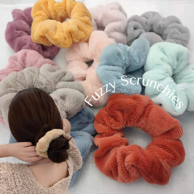 Jual Scrunchie ikat rambut bulu halus anak perempuan scrunchie wanita ...