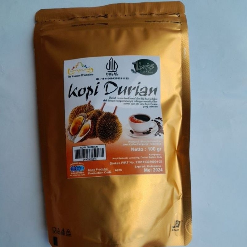 Jual kopi durian lampung 100gr,kopi bubuk asli kopi campuran bubuk DURIAN lampung | Shopee Indonesia