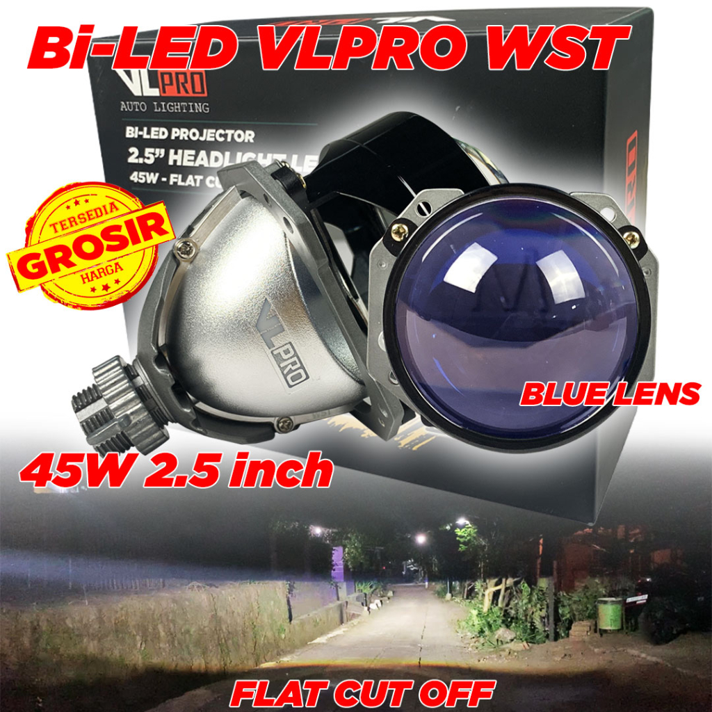 Jual Projie Bi-LED WST 2.5 Inch Flat Cut Off Blue Lens VLPRO Projector ...