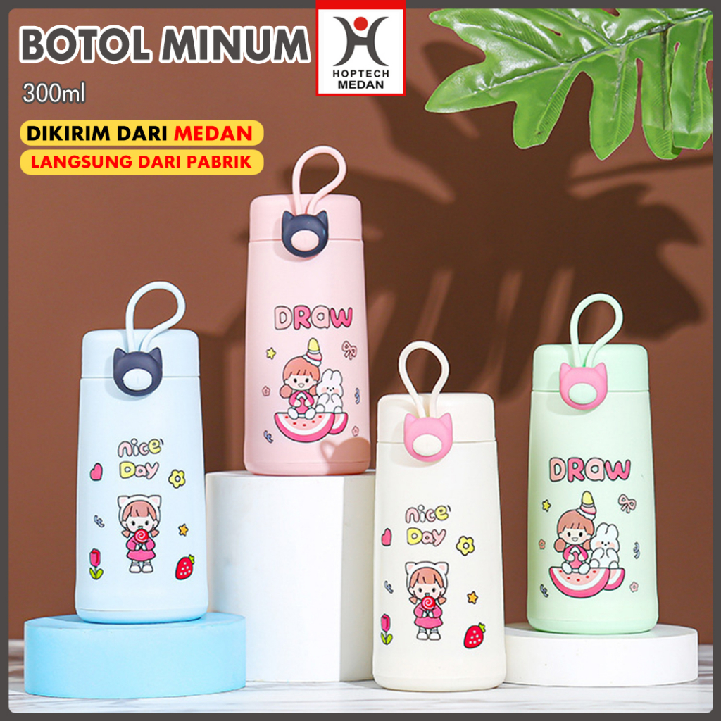 Jual Botol Minum kaca Draw Nice Day 300ML | Botol Thermos Mini | Botol ... Jual Botol Minum kaca Draw Nice Day 300ML | Botol Thermos Mini | Botol ...