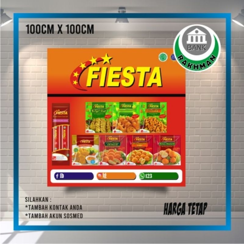 Jual SPANDUK BANNER FIESTA FROZEN FOOD UK 1M X 1M | Shopee Indonesia