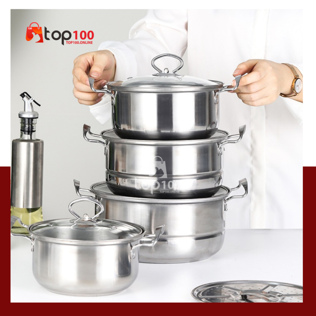 Jual 5 Pcs Panci Susu Set Stainless Steel Panci Steamer Kukus Dandang ...