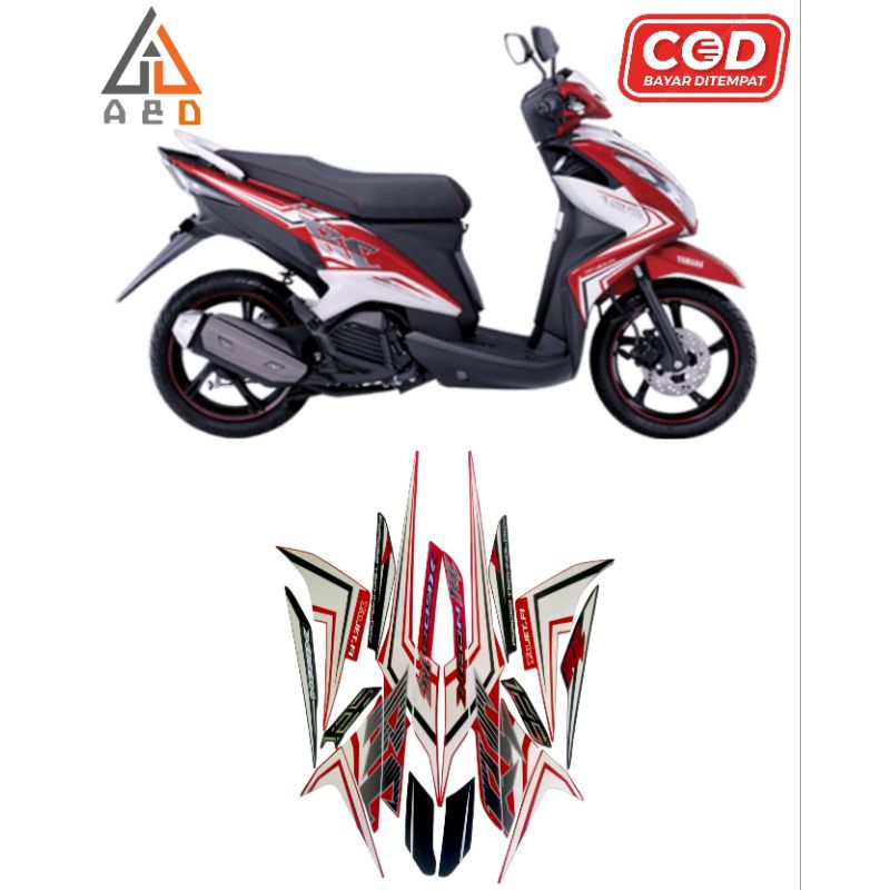 Jual Stiker Striping Lis Les Polet Motor Yamaha Xeon 125 RC 2014 Merah ...