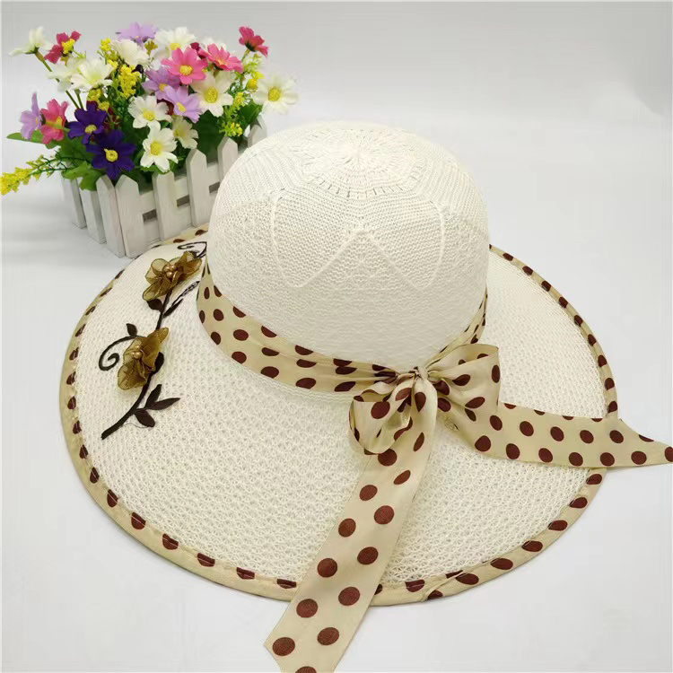 Jual Topi Pantai Jerami Rajut Untuk Wanita Visor Aksen Bunga Trendy Fashion | Shopee Indonesia