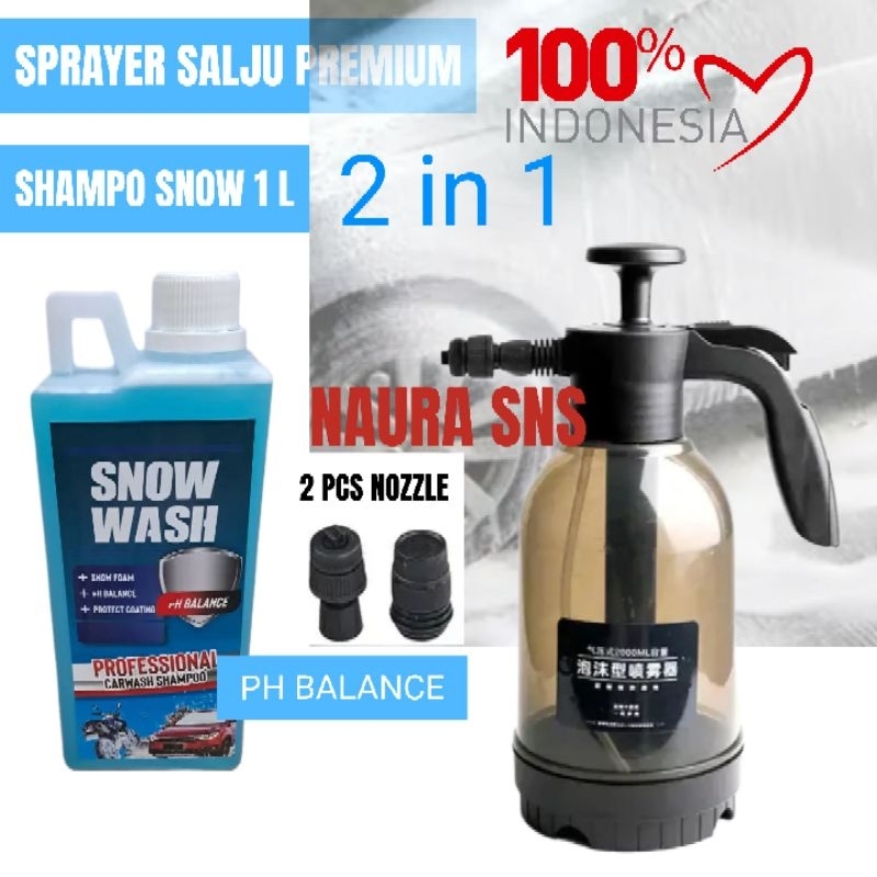 Jual Alat Semprot Snow Wash Dan Shampo Snow Wash 1L PH7 Balance Semprotan Salju Cuci Mobil Dan ...
