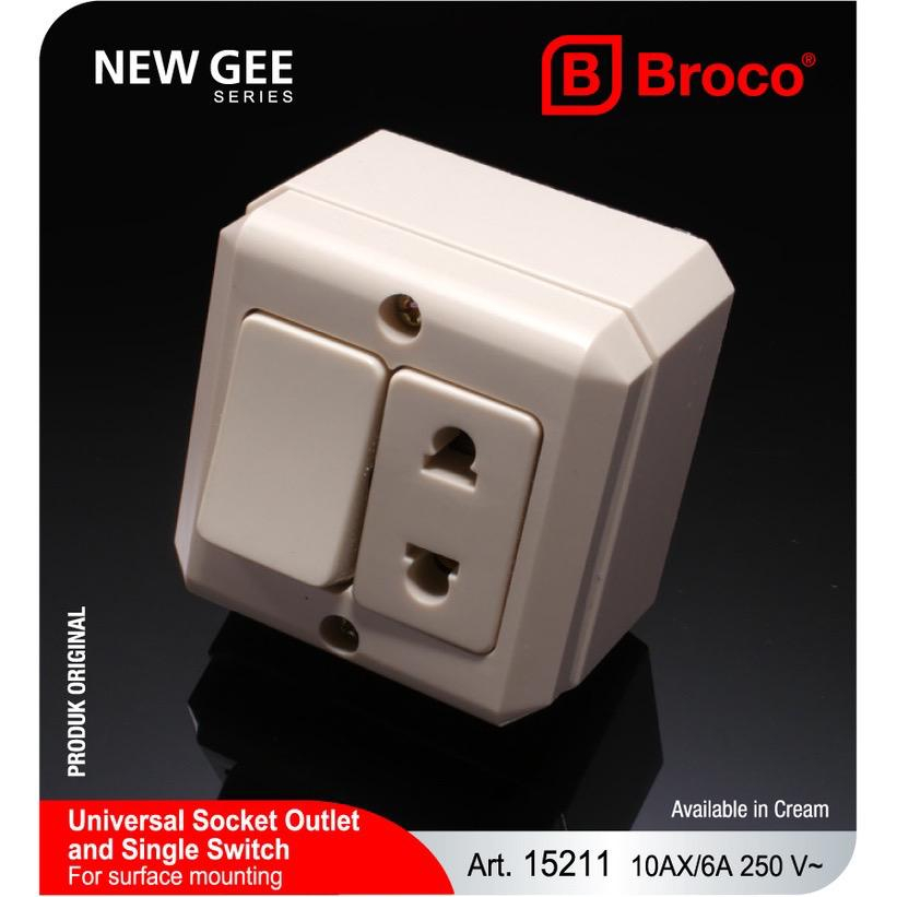 Jual Broco Saklar Stop Kontak Fitting Lampu Steker Kontra Engkel Seri ...