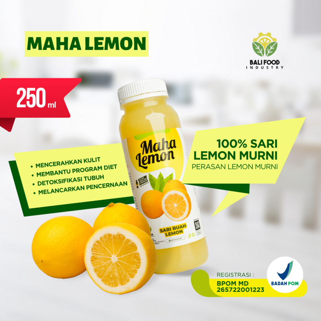 Jual Maha Lemon - Sari Lemon Asli Perasan Lemon Murni terdaftar BPOM - Maha Lemon by Bali Food ...